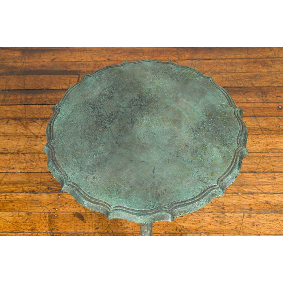 Contemporary Verdigris Bronze Round Garden Table Statue | Randolph Rose ...