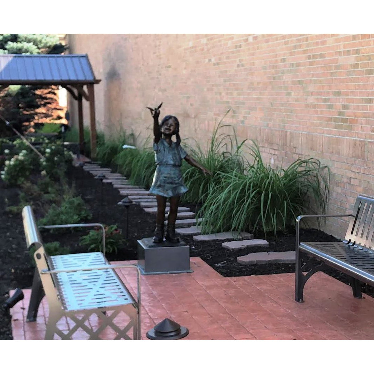 Bronze Statue of a Girl Releasing a Bird | Randolph Rose Collection