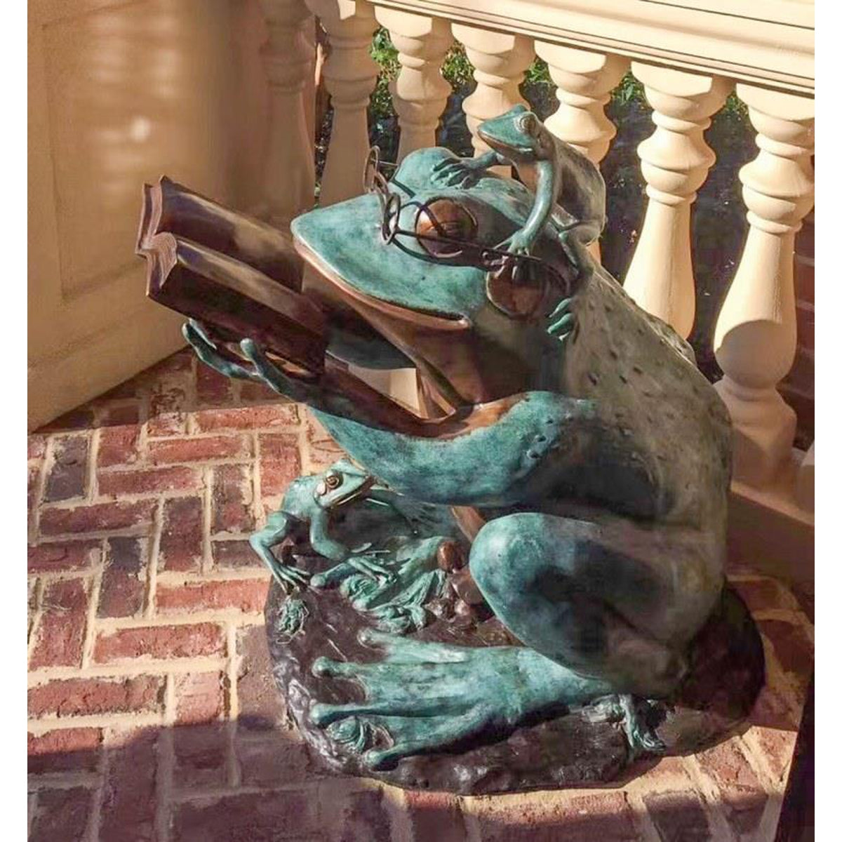 Bronze Frog Statue of a Reading Frog | Randolph Rose Collection