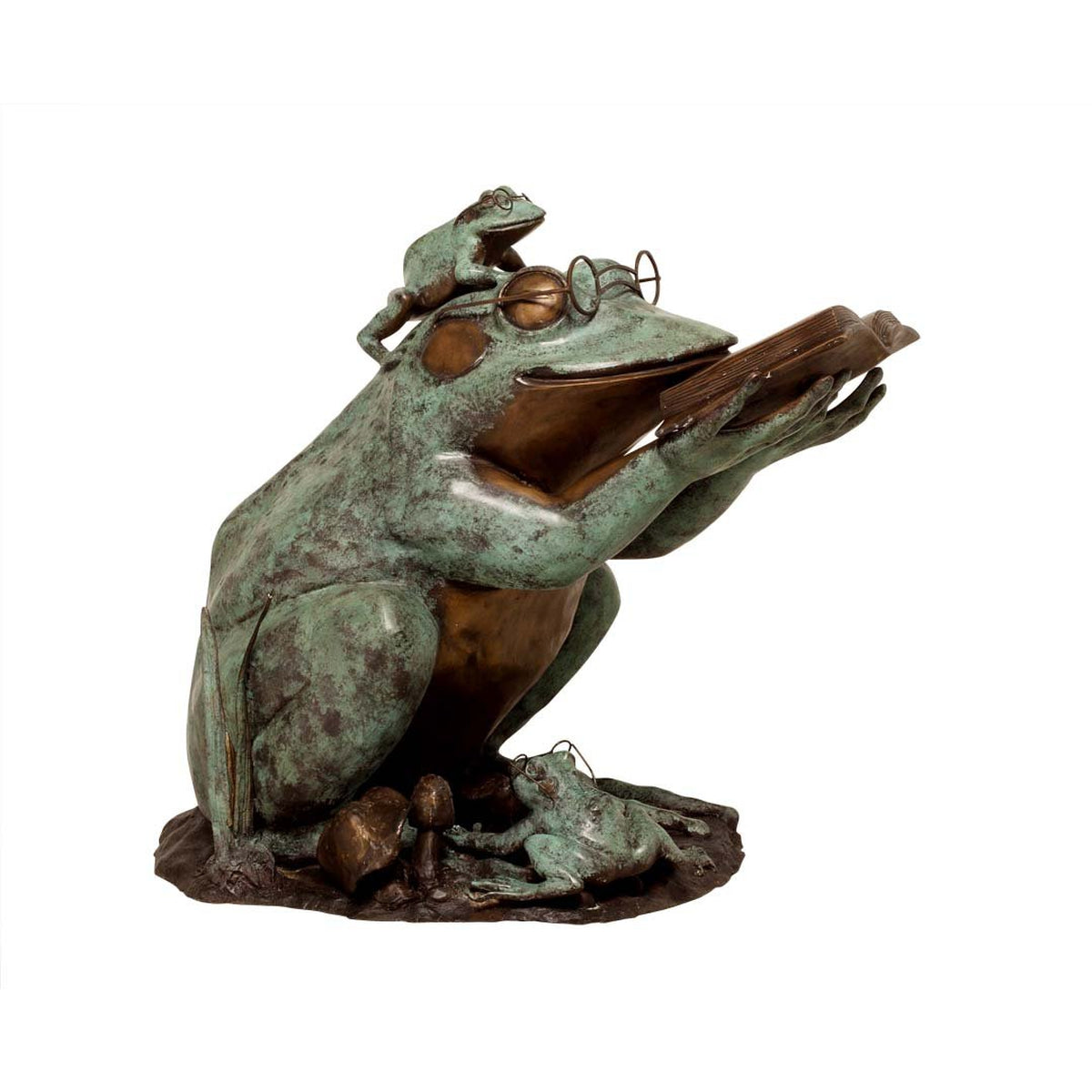 Bronze Frog Statue of a Reading Frog | Randolph Rose Collection