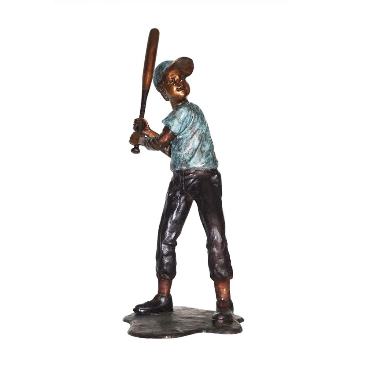 Life-size Children's Bronze Baseball Statue | Randolph Rose Collection