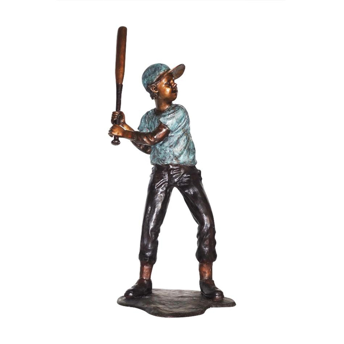 Life-size Children's Bronze Baseball Statue | Randolph Rose Collection