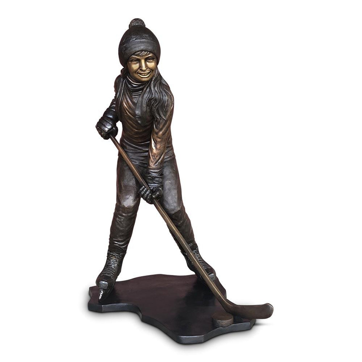 Bronze Sports Statue of a Girl Playing Ice Hockey | Randolph Rose ...