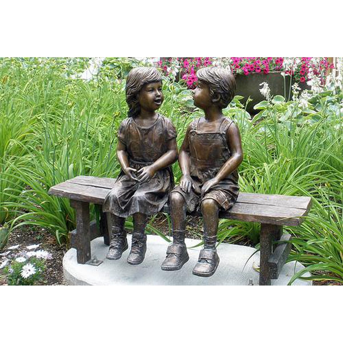 Bronze Statue of Two Children on a Bench | Randolph Rose Collection