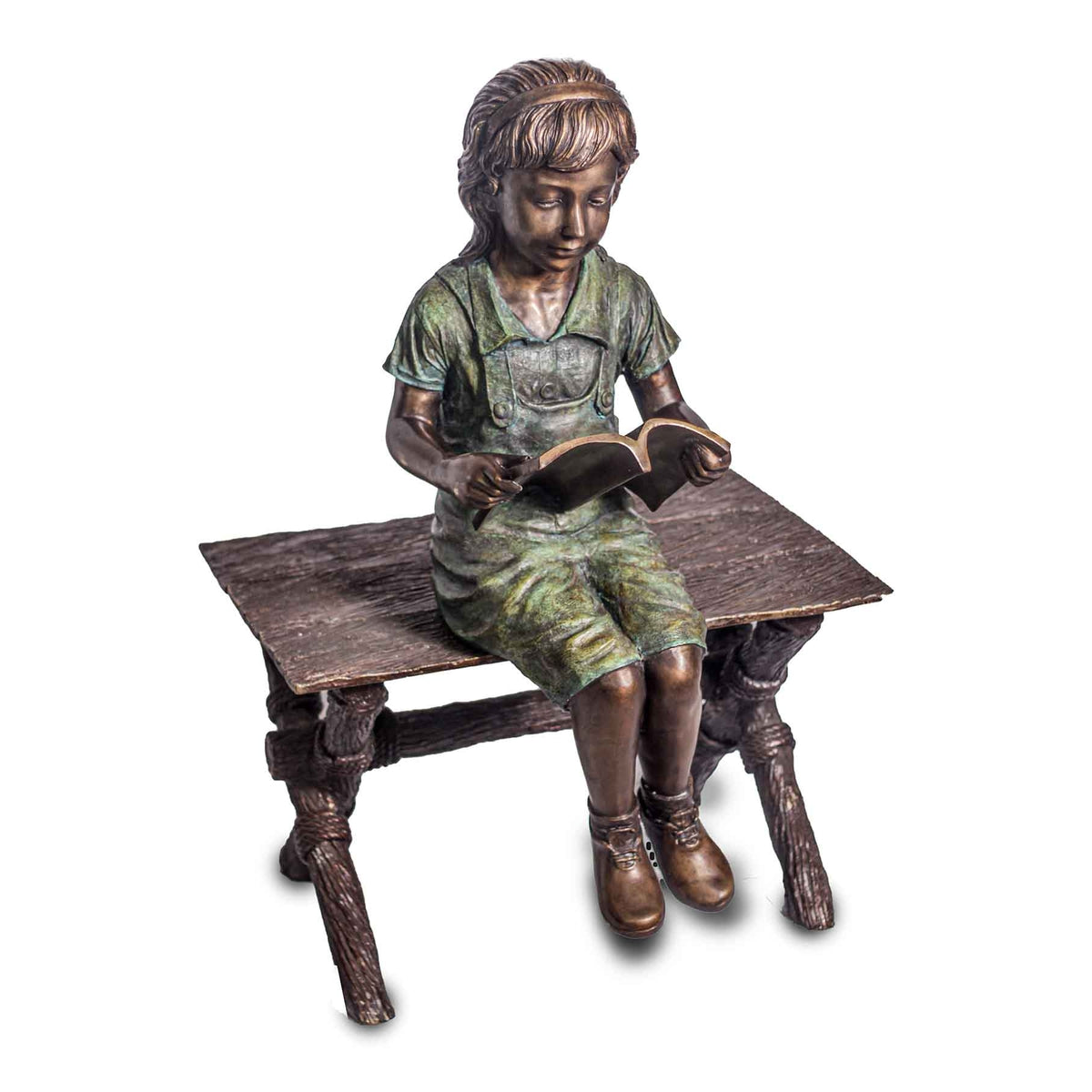 Bronze Study Time Girl Reading Statue | Randolph Rose Collection