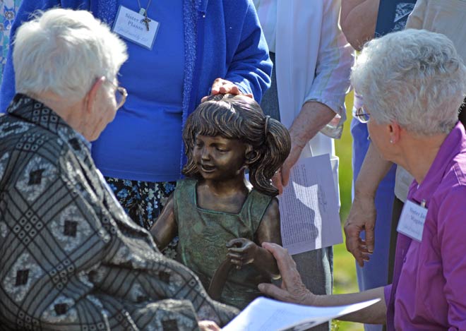 Bronze Statue of a Girl Reading and Dog | Randolph Rose Collection